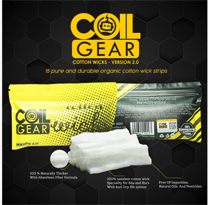 Authentic Coil Gear Cotton Wicks Premium Series V2 1Bungkus - COILGEAR