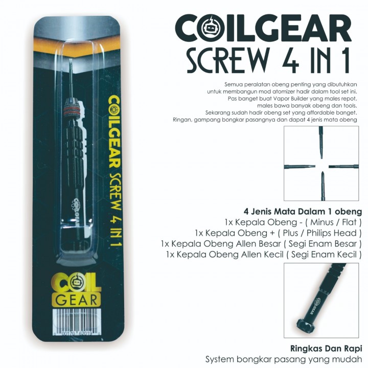 Authentic Coil Gear Screw 4 in 1 Black - COILGEAR