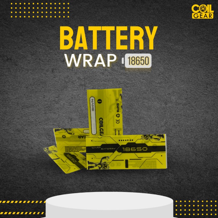 PVC Battery Wrap 18650 Yellow - COILGEAR